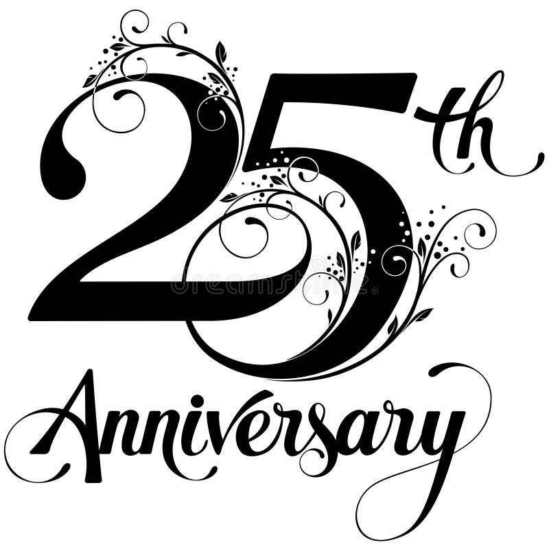 25th Anniversary - Custom Calligraphy Text Stock Vector - Illustration ...