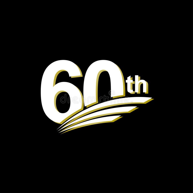 60 Th Anniversary Elegant White Celebration Vector Template Design ...