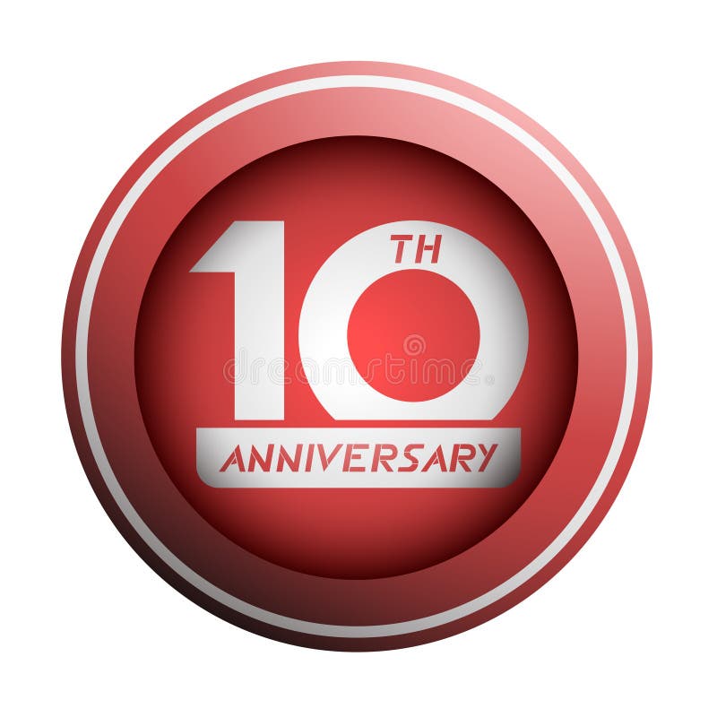 10th anniversary symbol stock vector. Illustration of white - 113991284