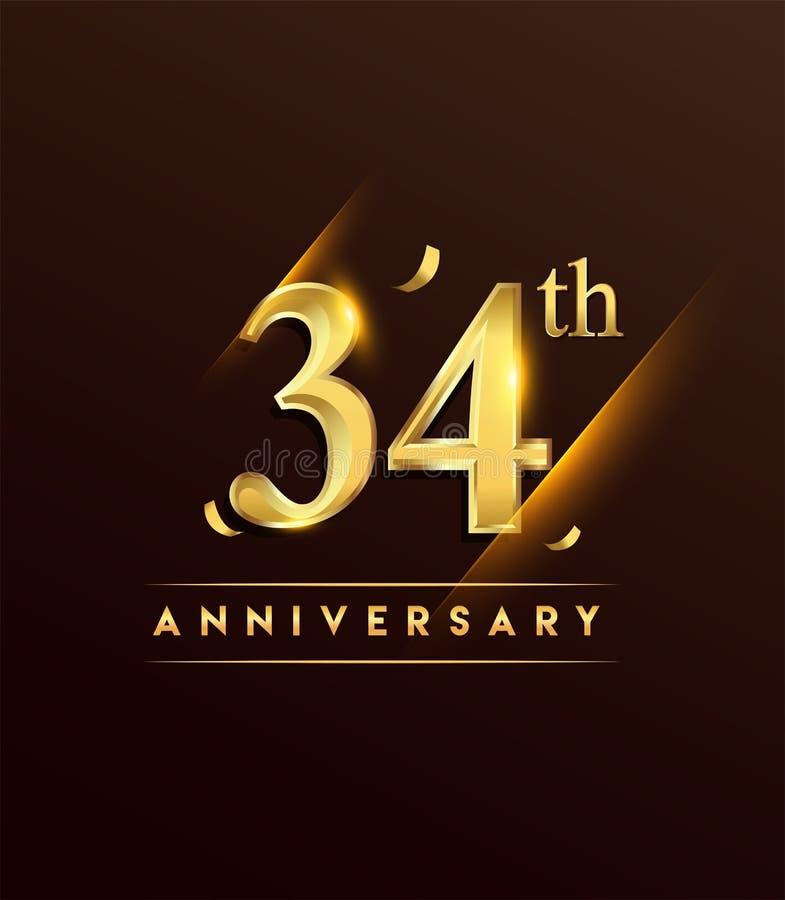 34th Anniversary Logo with Colorful Geometric Background, Vector Design ... 34th Anniversary Logo with Colorful Geometric Background, Vector Design ...