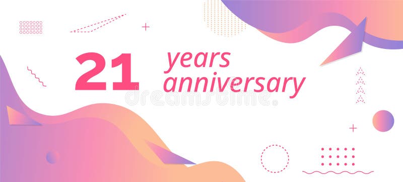 21th Anniversary Logo, Birthday Celebration. Stock Vector ...