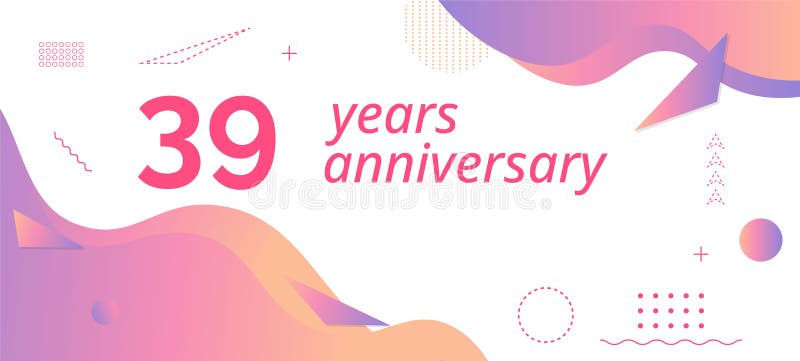 39th Anniversary Logo, Birthday Celebration. Stock Vector ...