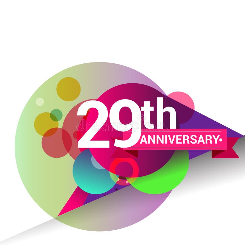 29th Anniversary Celebration. Greeting Card Template Stock Vector ...