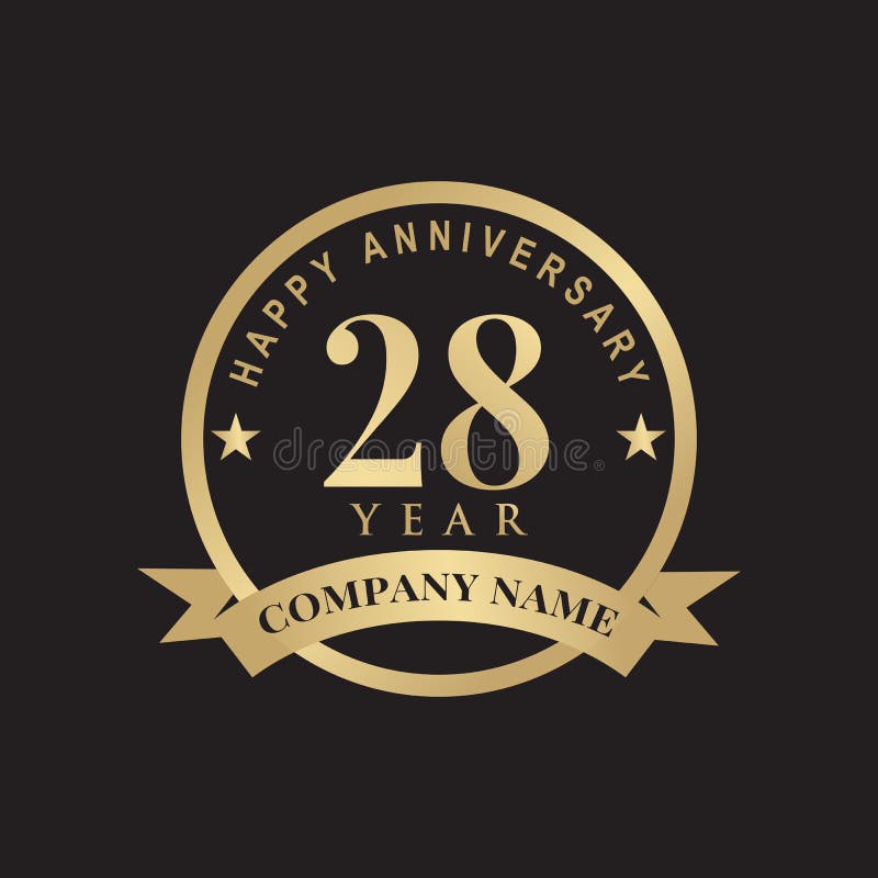 28th Anniversary Logo Design Template Stock Vector - Illustration of ...