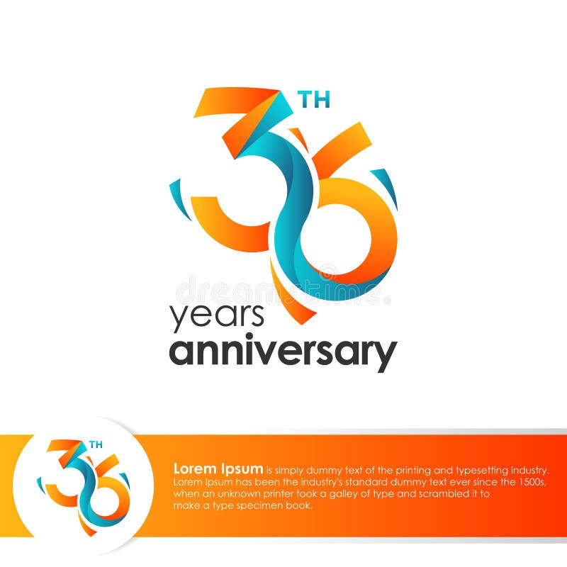 36th Anniversary Logotype Design Colorful Design Template Stock Vector ...