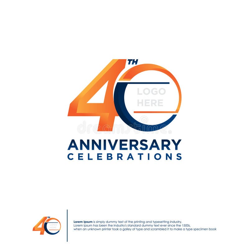40th Anniversary Logotype Design Flat Style Design Template Stock ...