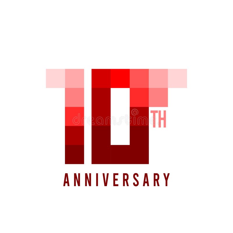 10 Th Anniversary Pixel Model Vector Template Design Illustration Stock ...