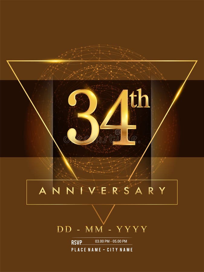 34th Anniversary Logo with Colorful Geometric Background, Vector Design ... 34th Anniversary Logo with Colorful Geometric Background, Vector Design ...