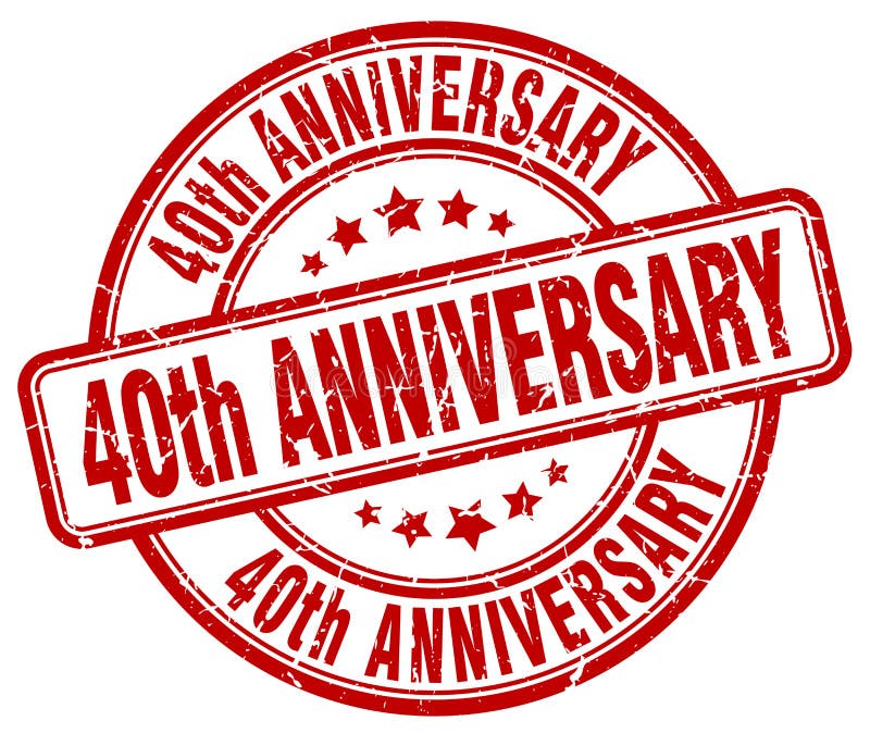 40th anniversary red stamp stock vector. Illustration of rubber - 87660125