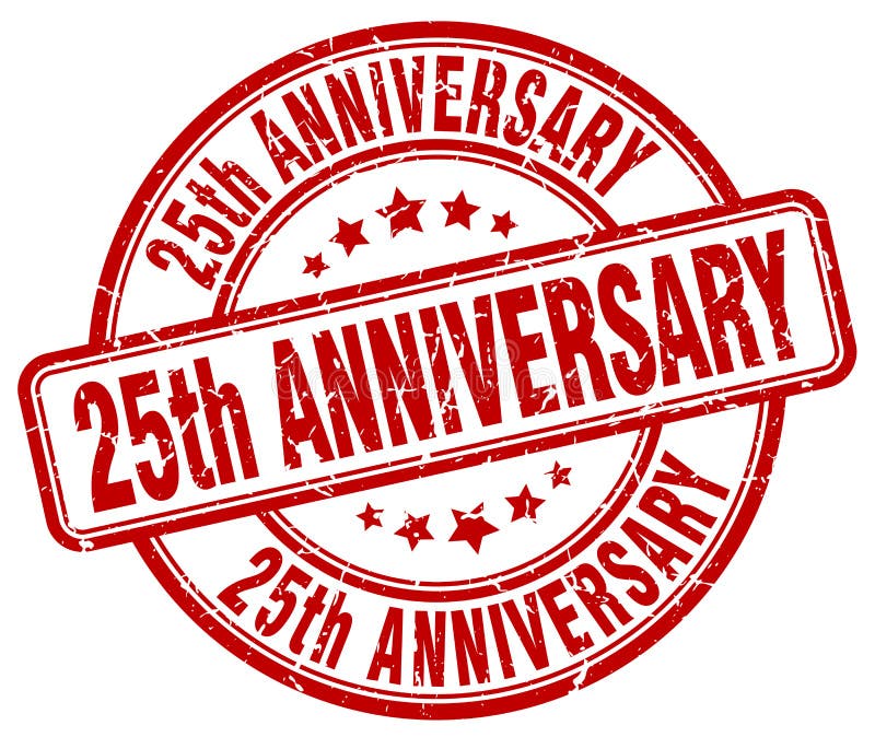 25th anniversary red stamp stock vector. Illustration of isolated ...