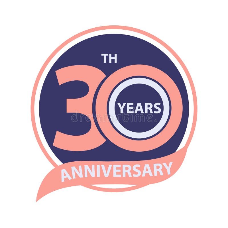 30 Th Anniversary Sign and Logo Celebration Stock Illustration ...