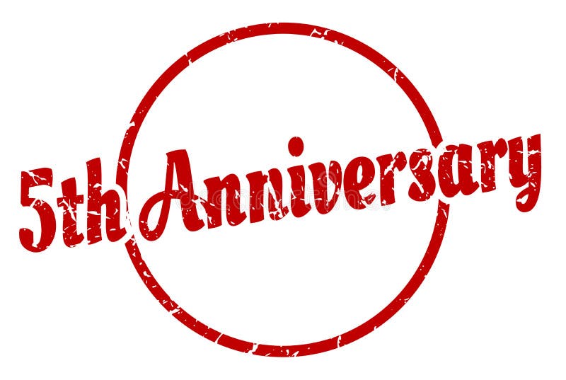 5th Anniversary Sign. 5th Anniversary Round Vintage Stamp Stock Vector ...