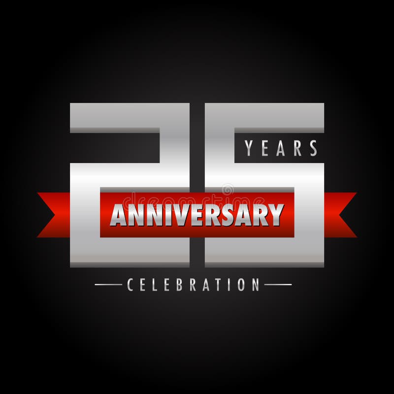 25th Silver Anniversary Invitation Stock Illustration - Illustration of ...