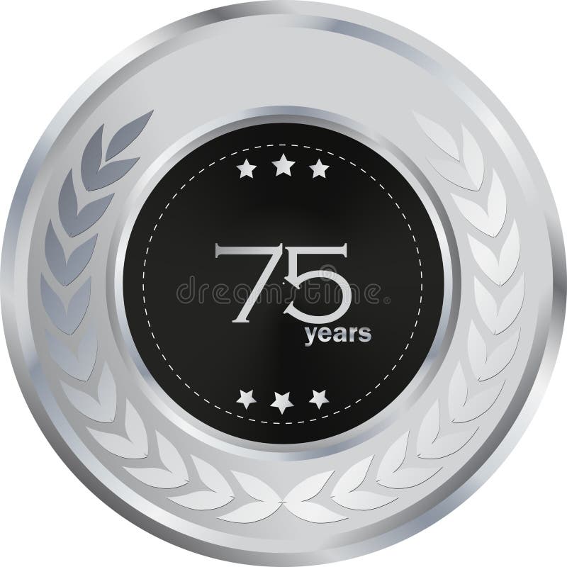 75th Anniversary in Silver and Black, Anniversary Gift, 75th Year ...