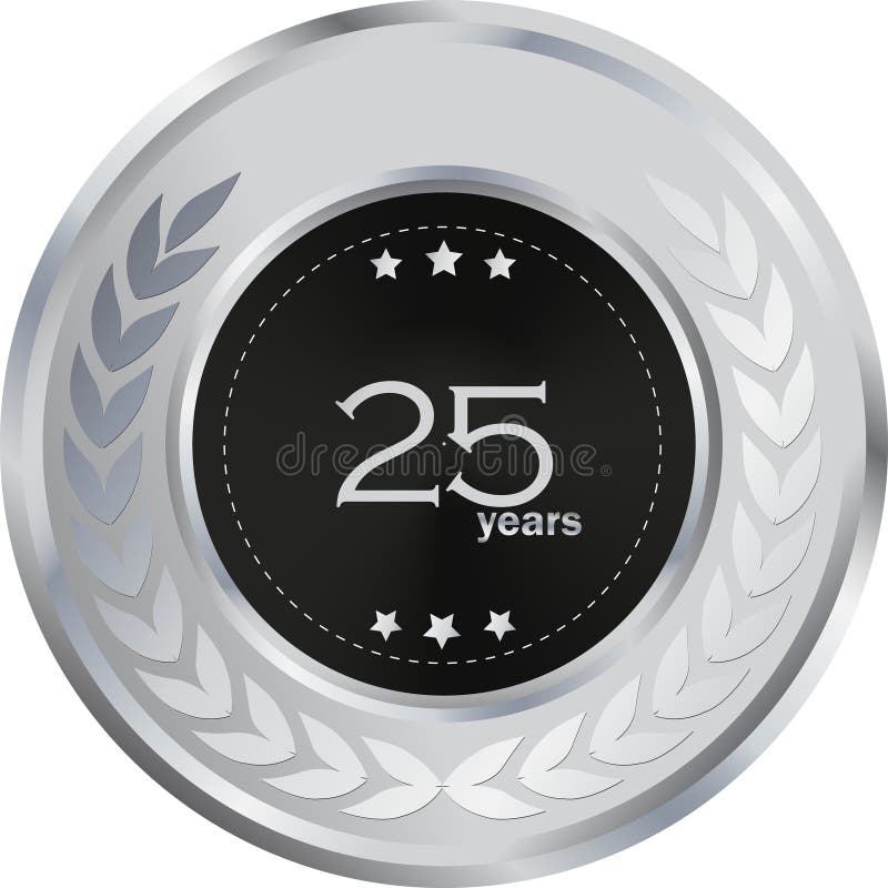 25th Anniversary in Silver and Black, Anniversary Gift, 25th Year ...