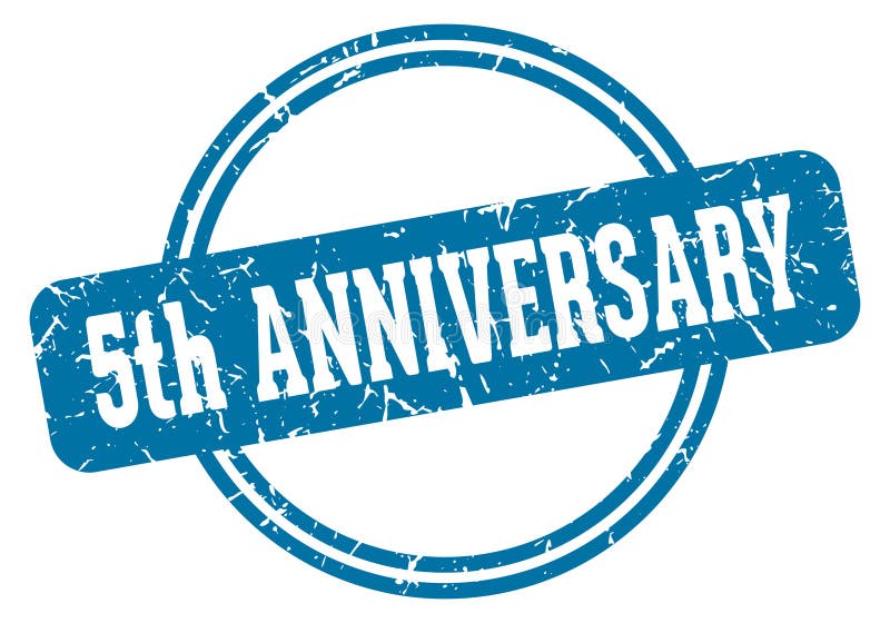 5th anniversary stamp stock vector. Illustration of sign - 347742112
