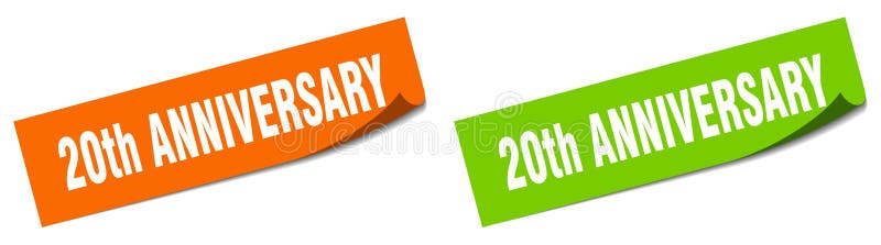 20th Anniversary Sticker. 20th Anniversary Sign Set Stock Vector ...