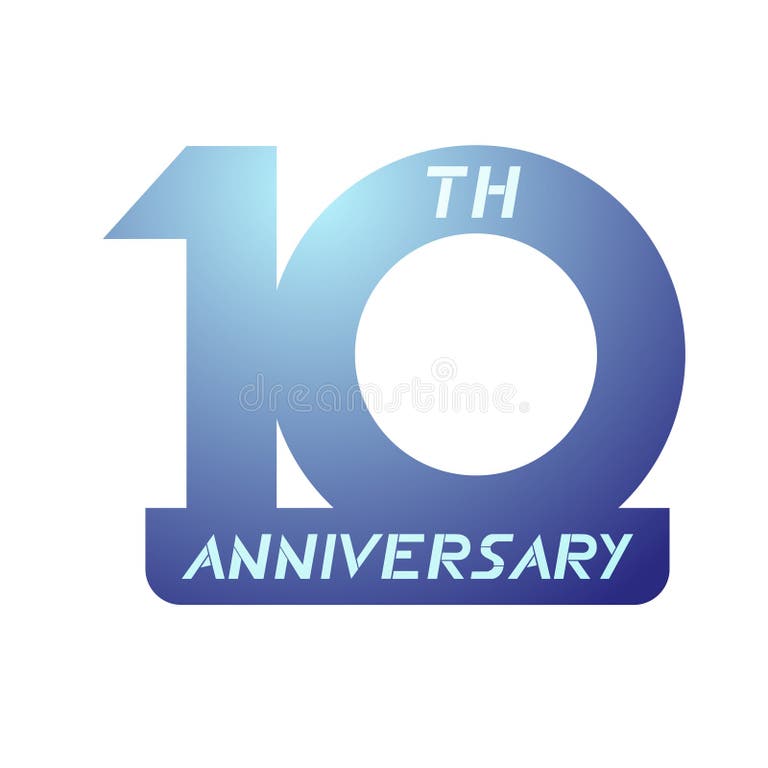 10th anniversary symbol stock vector. Illustration of blue - 93661031