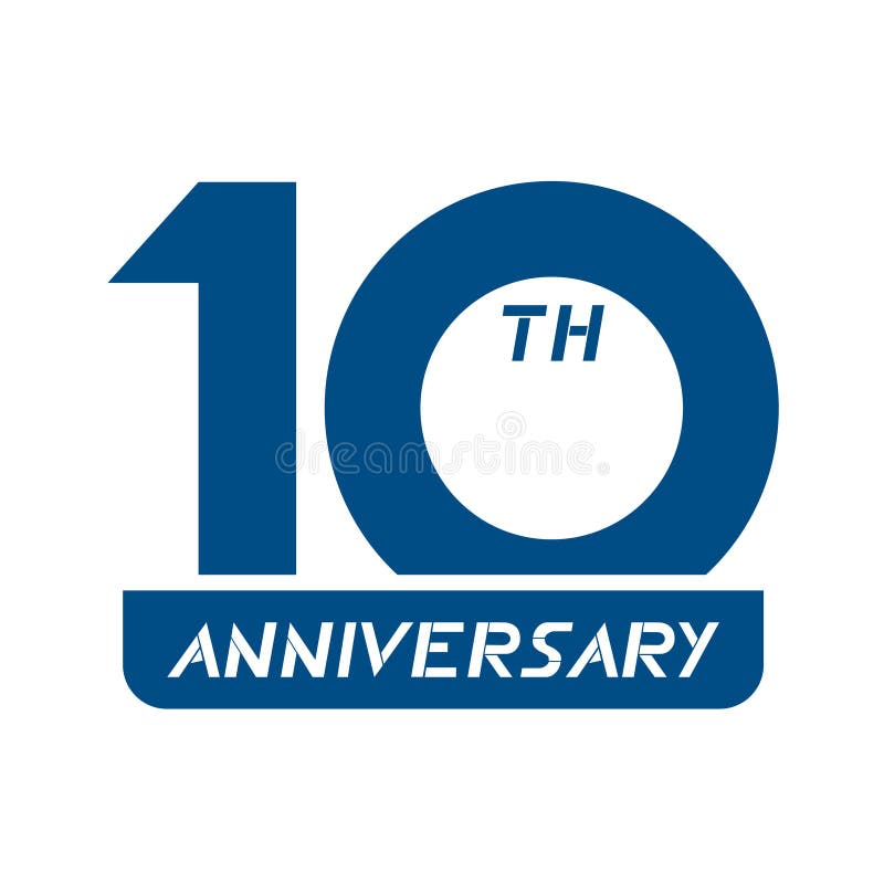 10th anniversary symbol stock vector. Illustration of white - 95787426