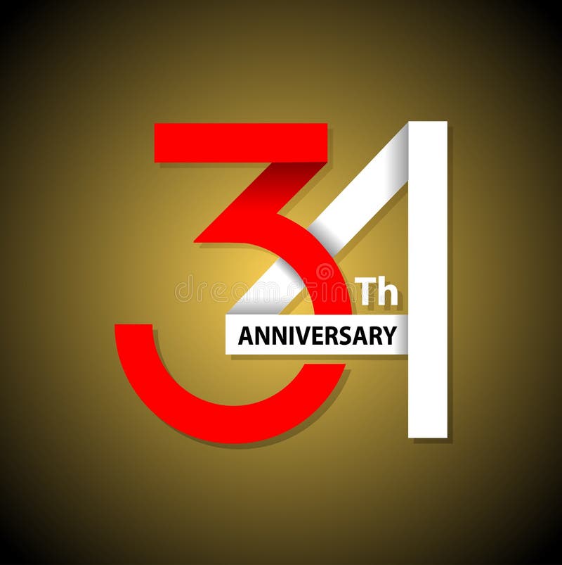 34th anniversary symbol stock vector. Illustration of advertisement ...