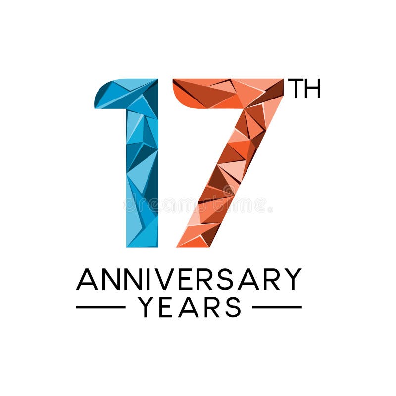 17th Anniversary Years Abstract Triangle Modern Full Color Stock Vector ...