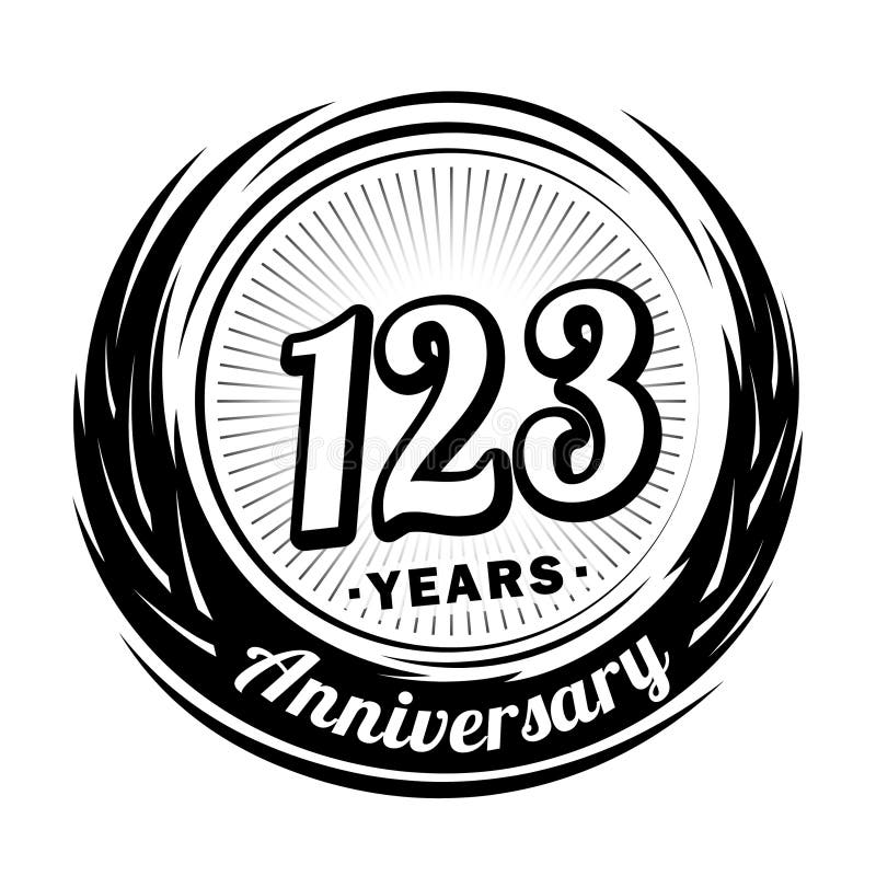 123 Years Anniversary. Elegant Anniversary Design. 123rd Logo. Stock ...