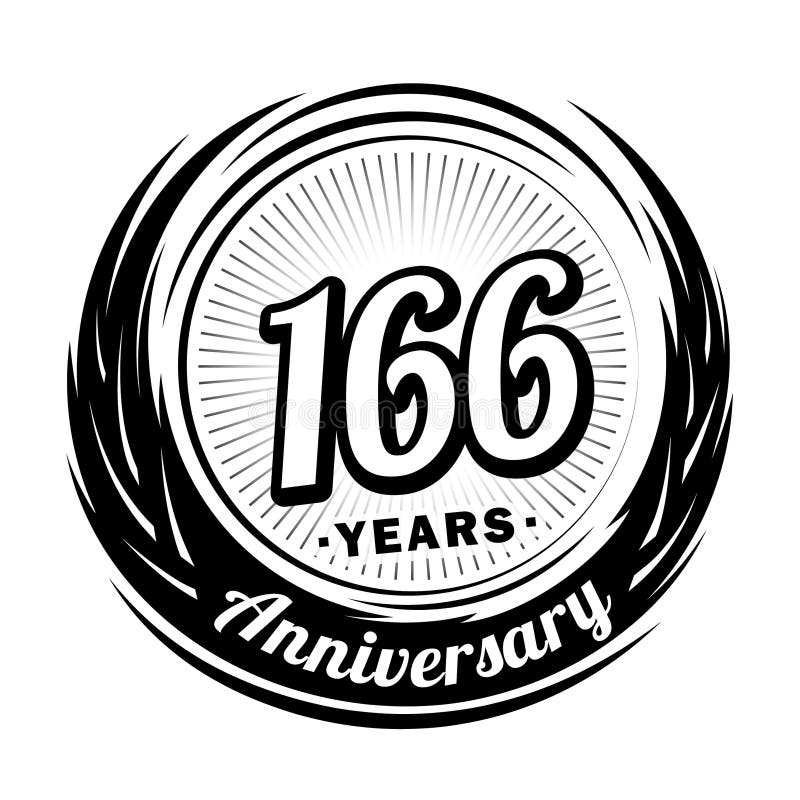 166 Years Anniversary. Elegant Anniversary Design. 166th Logo. Stock ...