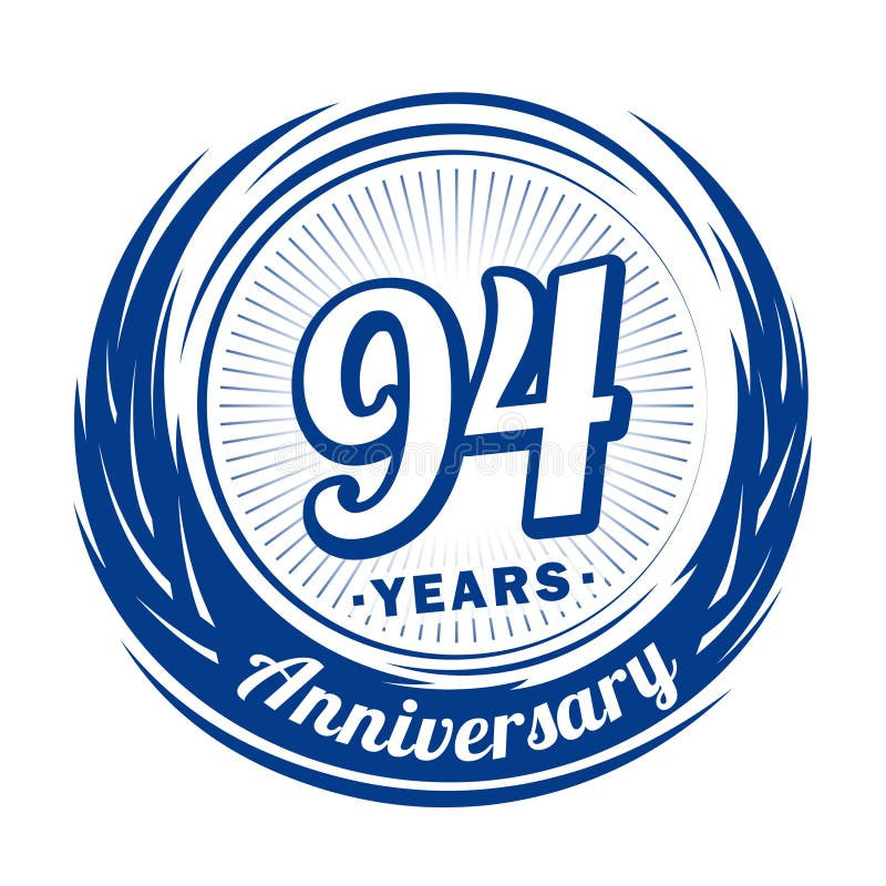 94 Years Anniversary. Elegant Anniversary Design. 94th Logo. Stock ...