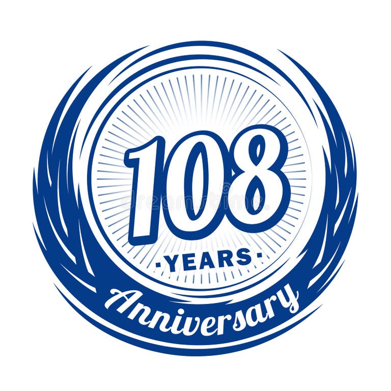 108 Years Anniversary. Elegant Anniversary Design. 108th Logo. Stock ...