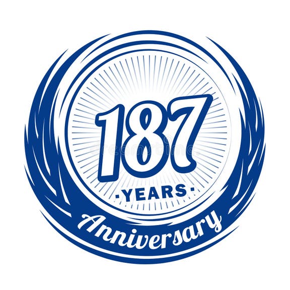 187 Years Anniversary. Elegant Anniversary Design. 187th Logo. Stock ...