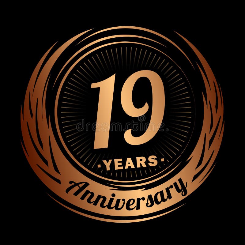 19 Years Anniversary. Elegant Anniversary Design. 19th Logo. Stock ...
