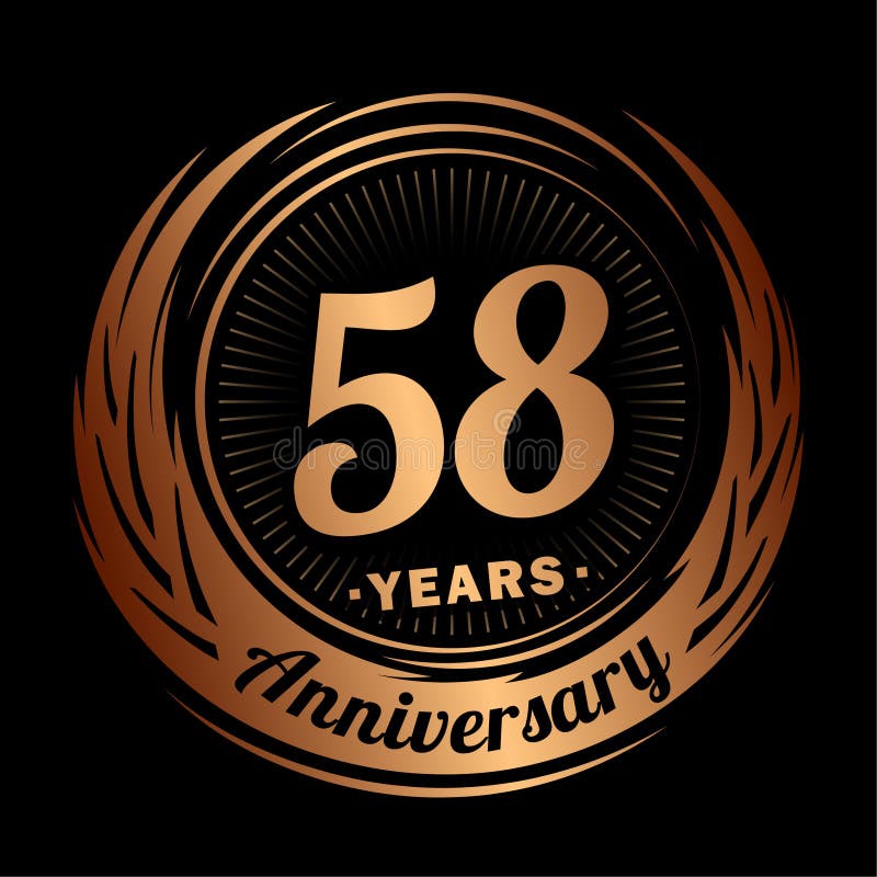 58 Years Anniversary. Elegant Anniversary Design. 58th Logo. Stock ...