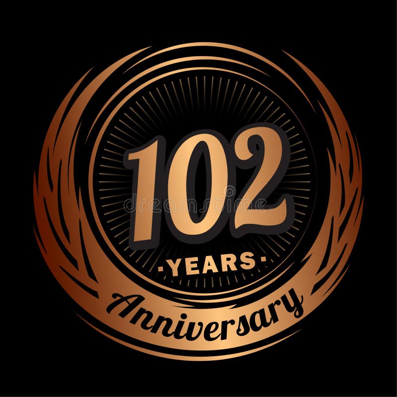 102 Years Anniversary. Elegant Anniversary Design. 102nd Logo. Stock ...