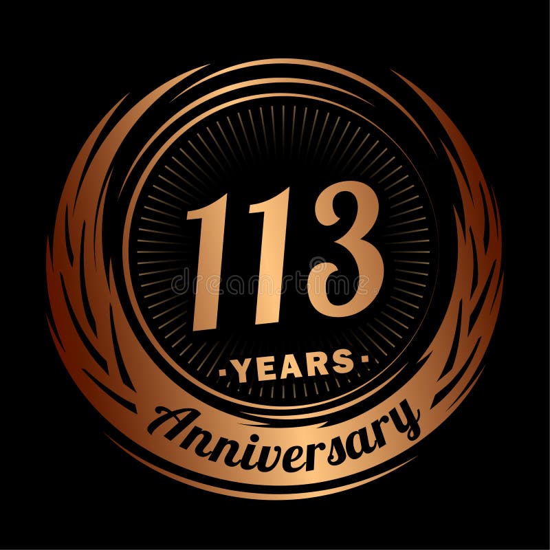 113 Years Anniversary. Elegant Anniversary Design. 113rd Logo. Stock ...