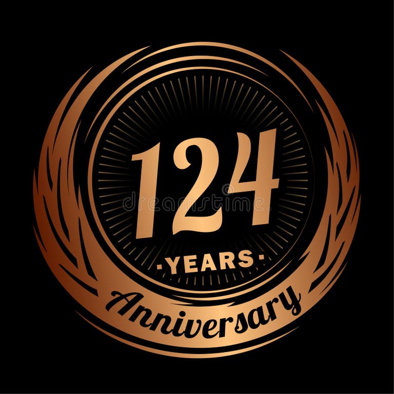 124 Years Anniversary. Elegant Anniversary Design. 124th Logo. Stock ...