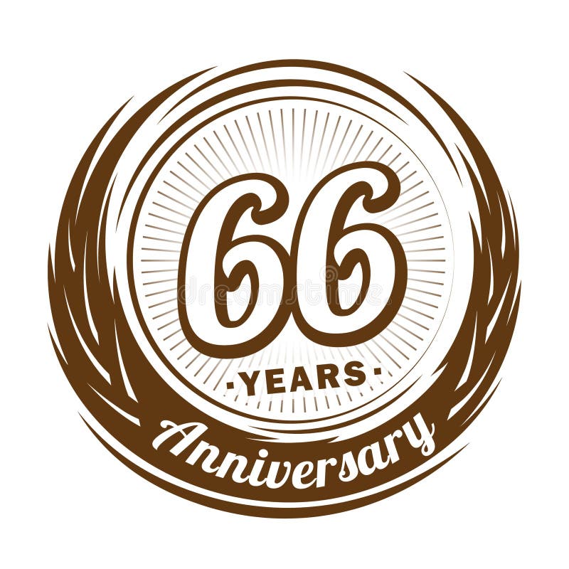 66 Years Anniversary. Elegant Anniversary Design. 66th Logo. Stock ...