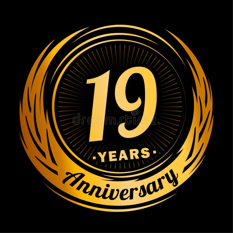 19 Years Anniversary. Elegant Anniversary Design. 19th Logo. Stock ...