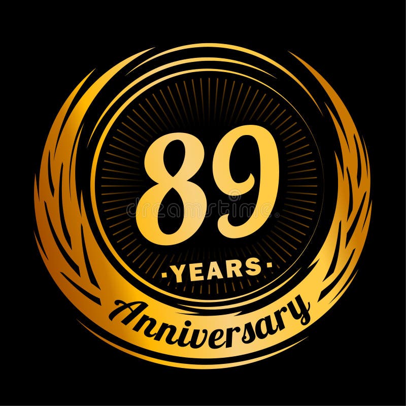 Logo Badge Anniversary Black And Gold 89 Years Stock Vector ...