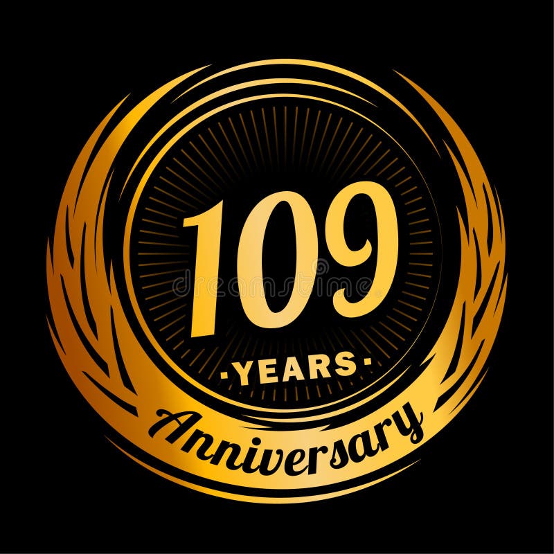 109 Years Anniversary. Elegant Anniversary Design. 109th Logo. Stock ...