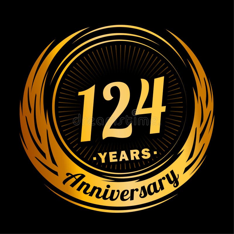 124 Years Anniversary. Elegant Anniversary Design. 124th Logo. Stock ...