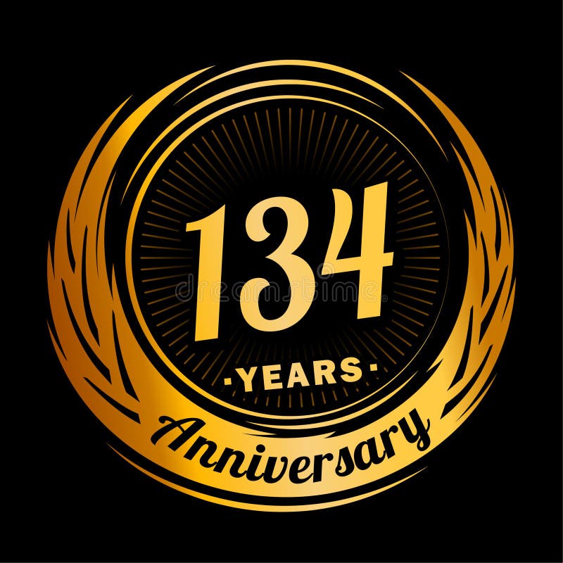 134 Years Anniversary. Elegant Anniversary Design. 134th Logo. Stock ...