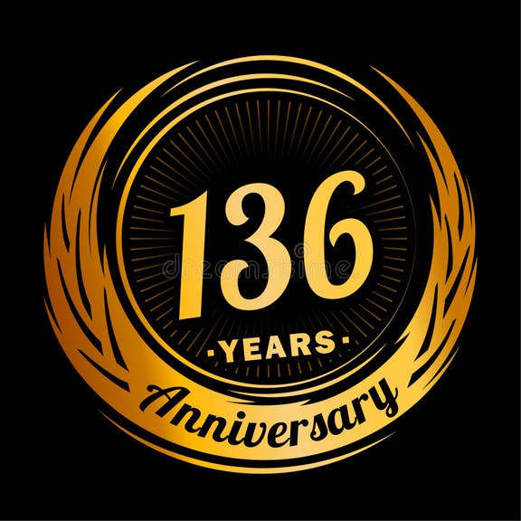 136 Years Anniversary. Elegant Anniversary Design. 136th Logo. Stock ...