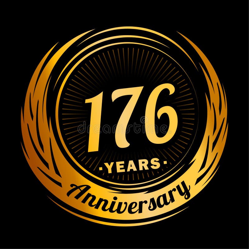 176 Years Anniversary. Elegant Anniversary Design. 176th Logo. Stock ...