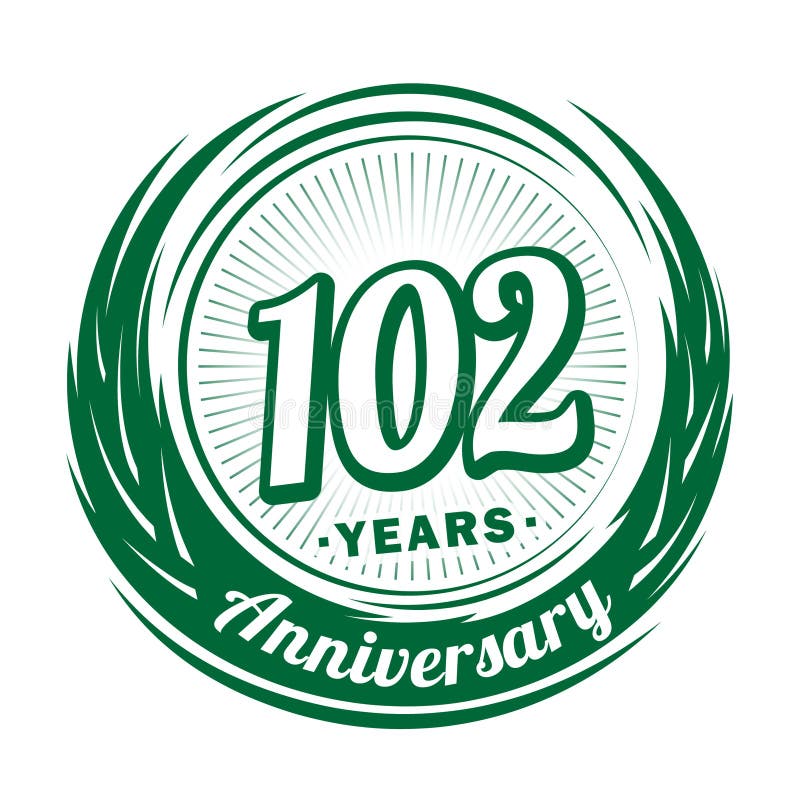 102 Years Anniversary. Elegant Anniversary Design. 102nd Logo. Stock ...
