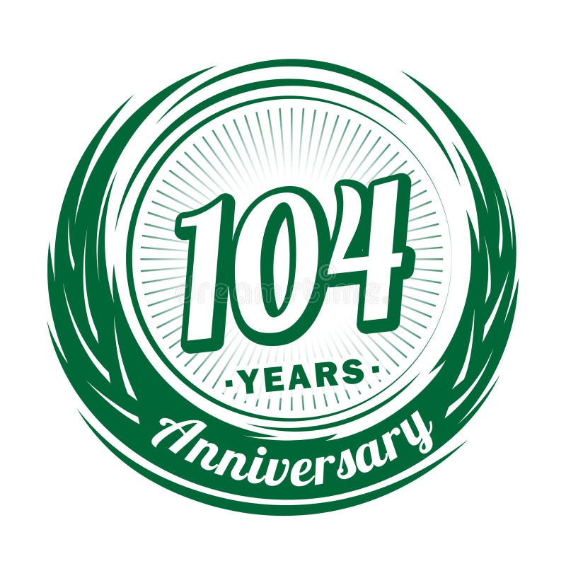 104 Years Anniversary. Elegant Anniversary Design. 104th Logo. Stock ...