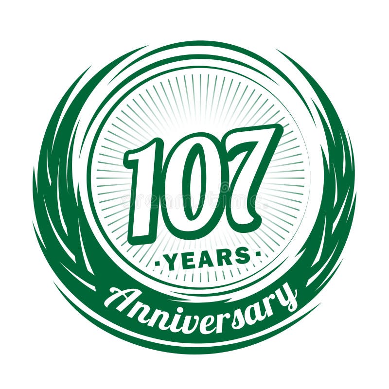 107 Years Anniversary. Elegant Anniversary Design. 107th Logo. Stock ...