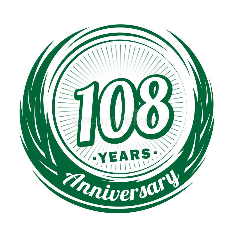 108 Years Anniversary. Elegant Anniversary Design. 108th Logo. Stock ...