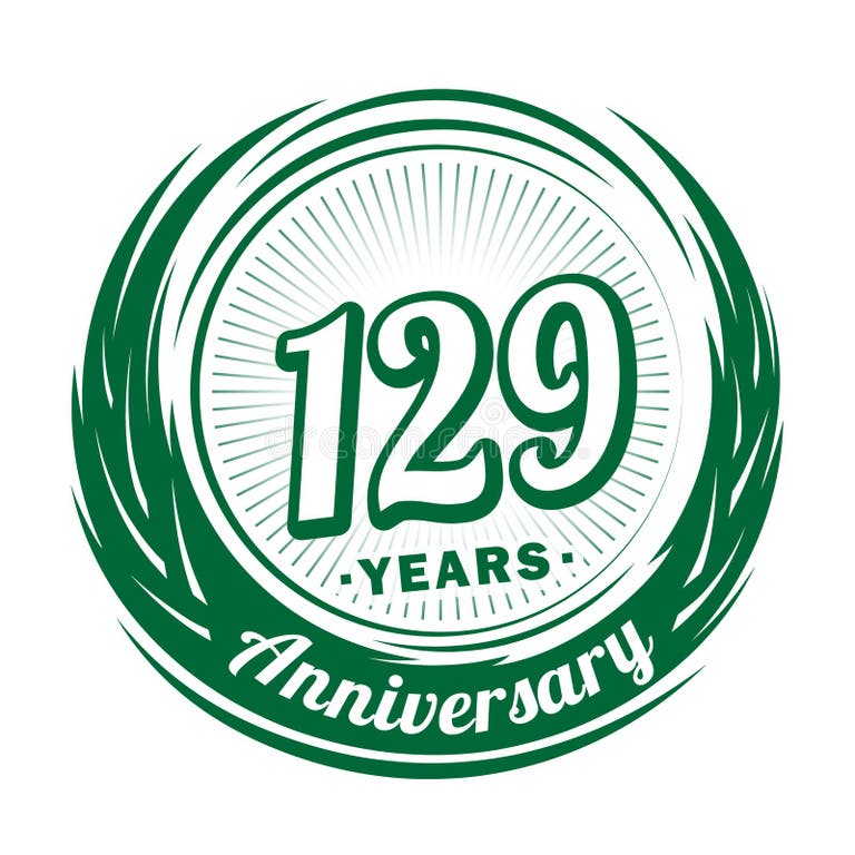129 Years Anniversary. Elegant Anniversary Design. 129th Logo. Stock ...