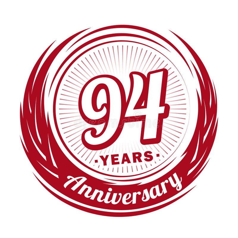 94 Years Anniversary. Elegant Anniversary Design. 94th Logo. Stock ...