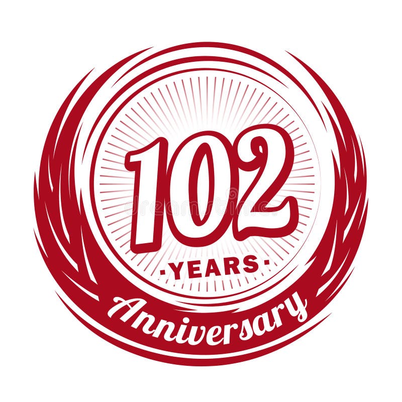 102 Years Anniversary. Elegant Anniversary Design. 102nd Logo. Stock ...